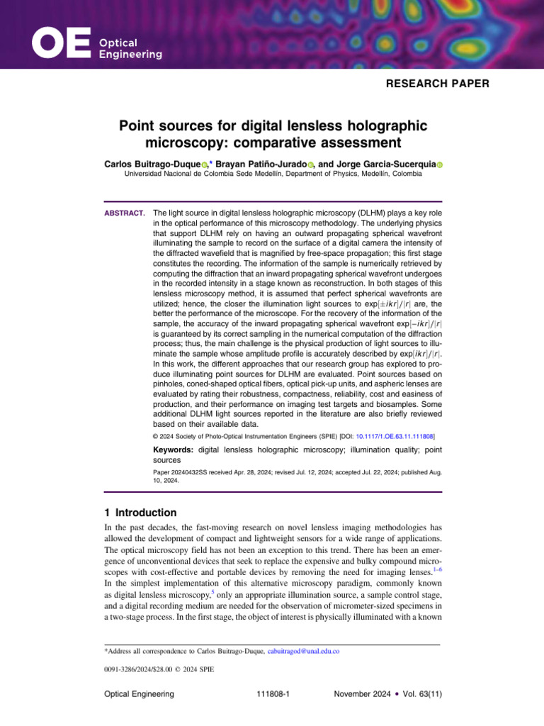 2024 - Point Sources For Digital Lensless Holographic Microscopy ...