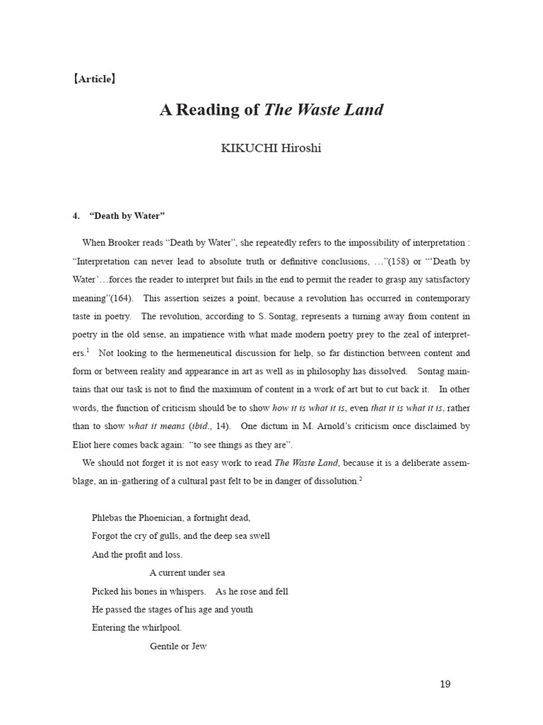 Analyzing "Death by Water" in Eliot's Poem | PDF | Aphrodite | Persephone