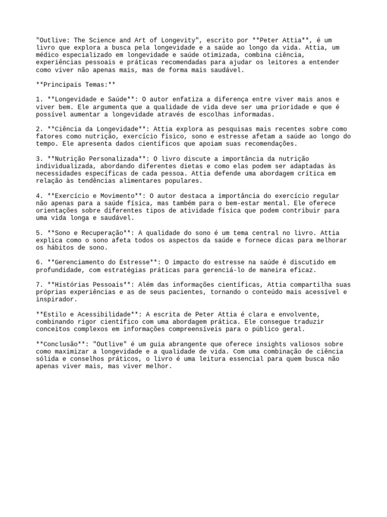 Resenha Outlive | PDF