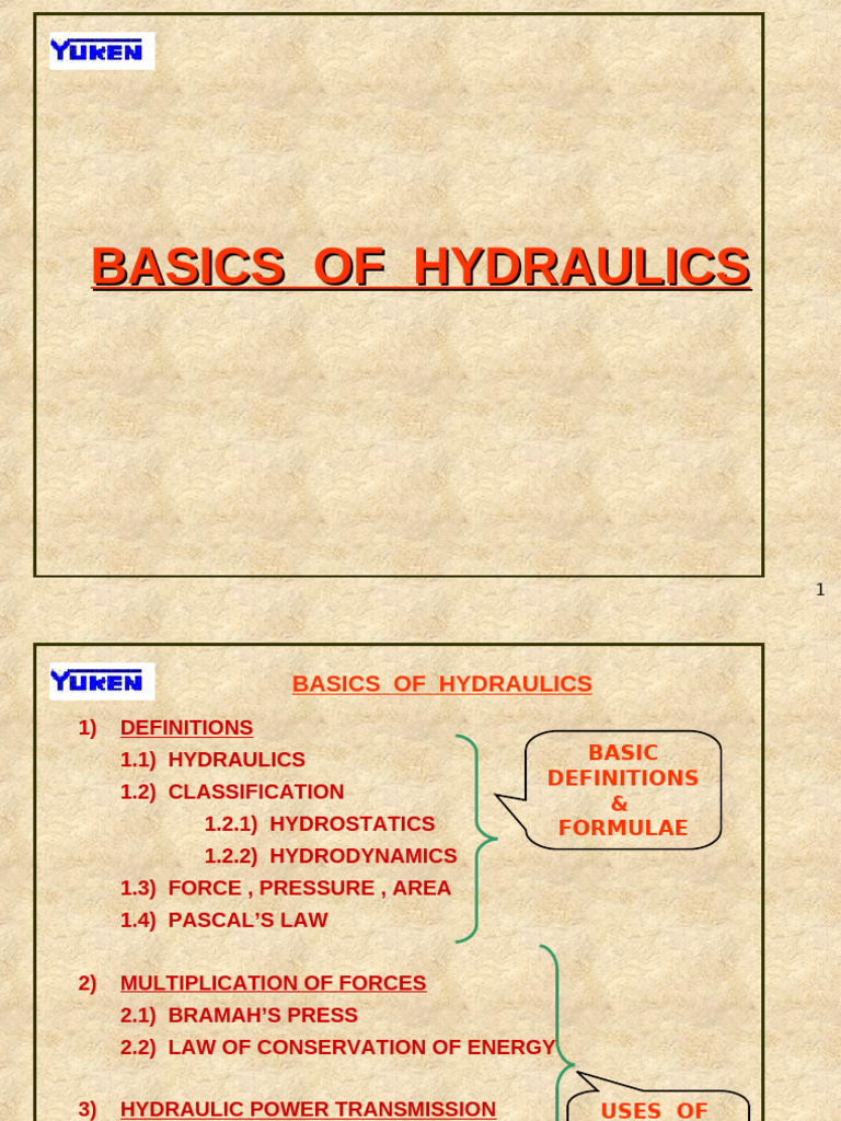 01 Basics of Hydraulics - 6 Day | PDF