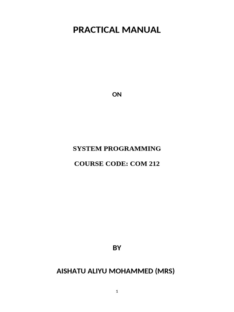 Practical Com212 System Prograning | PDF