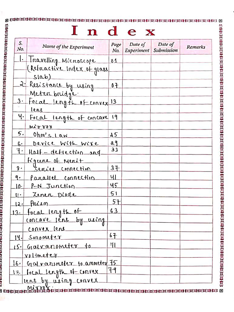 Physics Practical Records | PDF