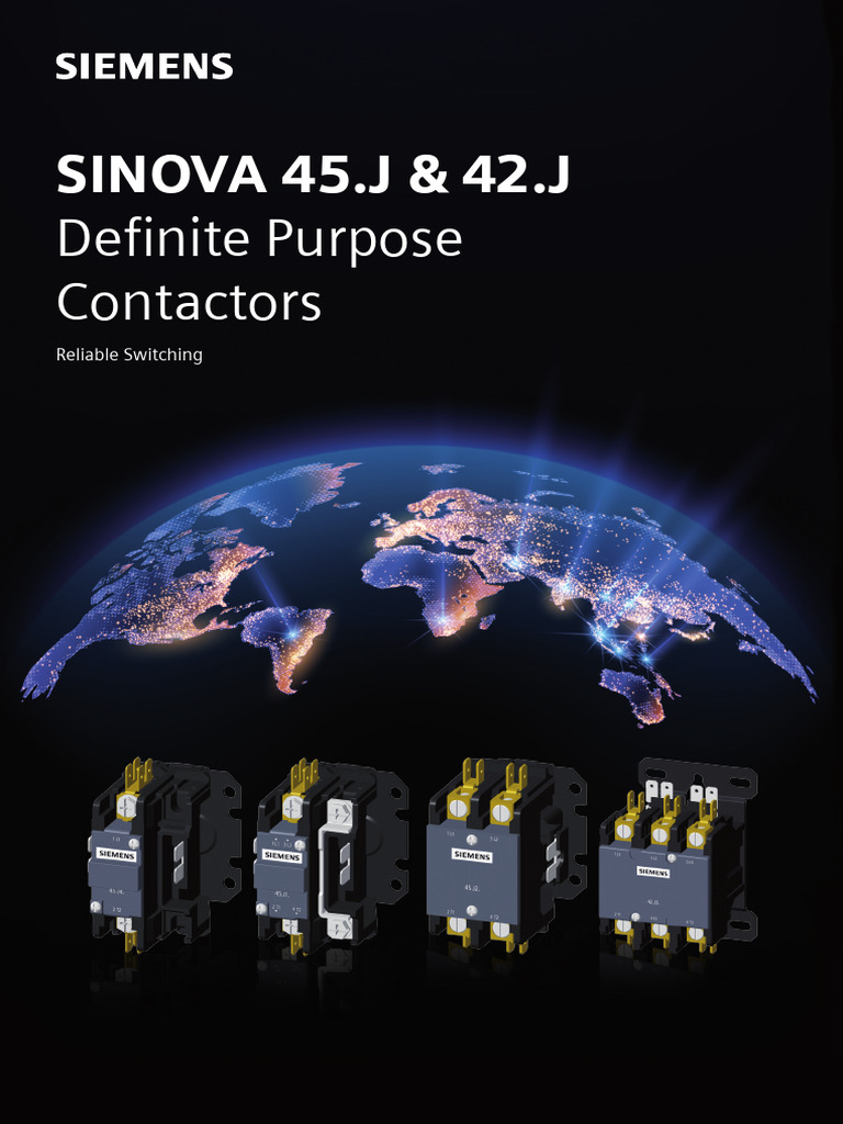 Sinova 45.J & 42.J Definite Purpose Contactors | PDF | Alternating ...