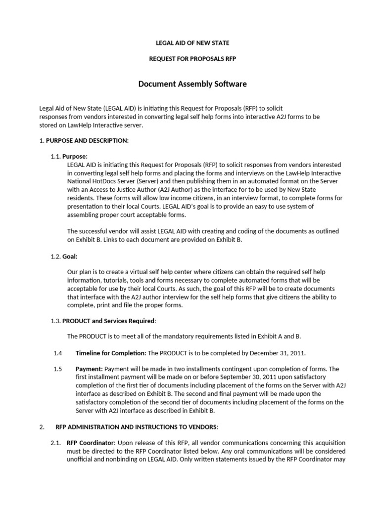 Sample_Document_Assembly_RFP | PDF