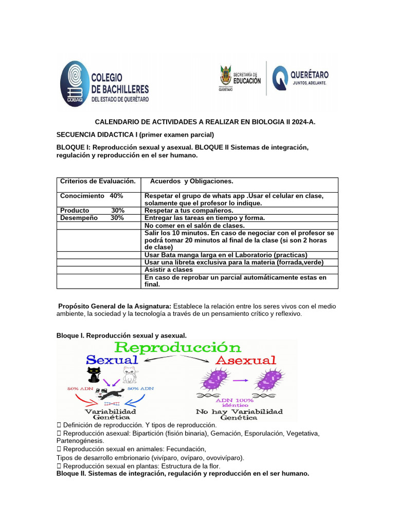 Actividades de Biologia II 2024-A | PDF
