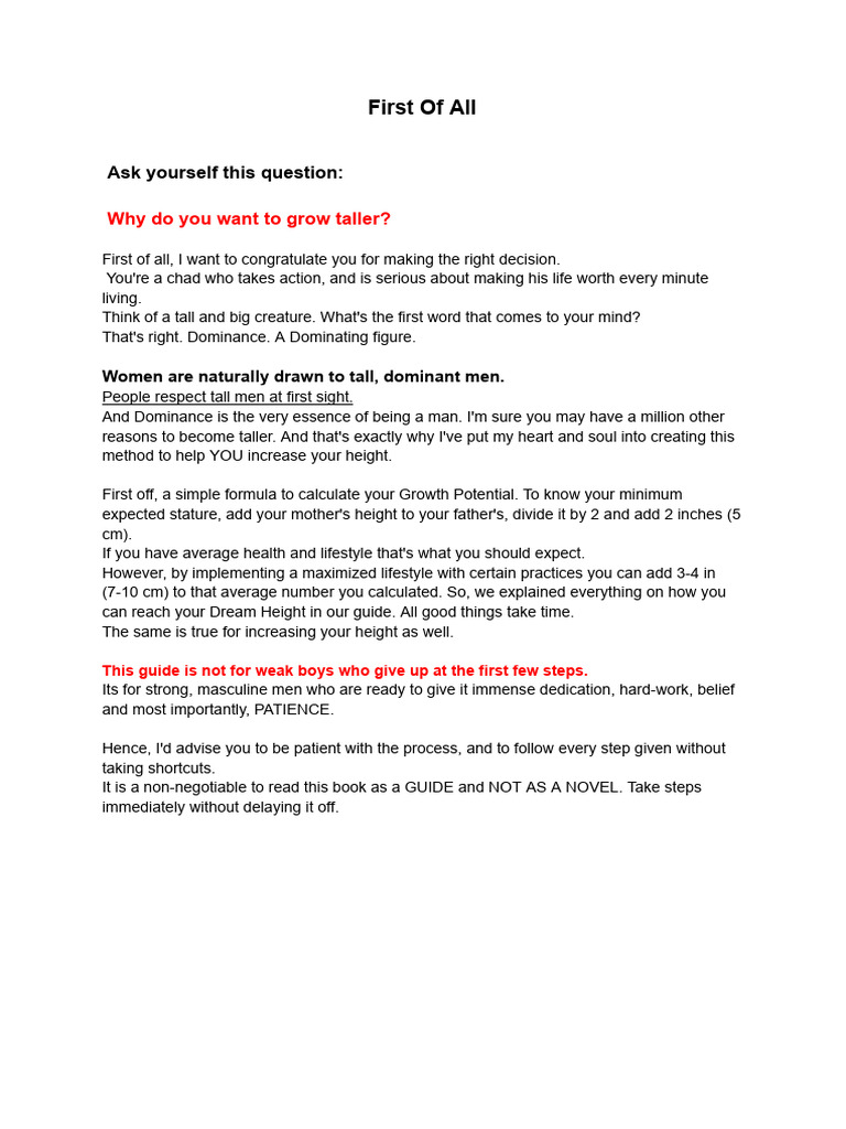Free Height Method | PDF