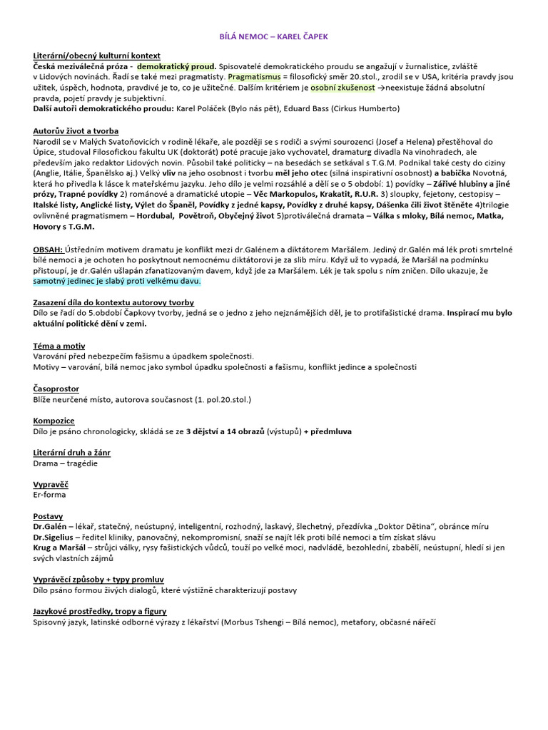 Bílá Nemoc | PDF
