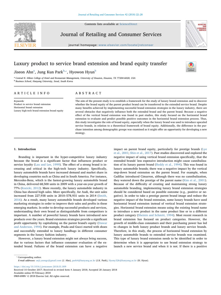 Journal of Retailing and Consumer Services: Jiseon Ahn, Jung Kun Park, Hyowon Hyun | PDF
