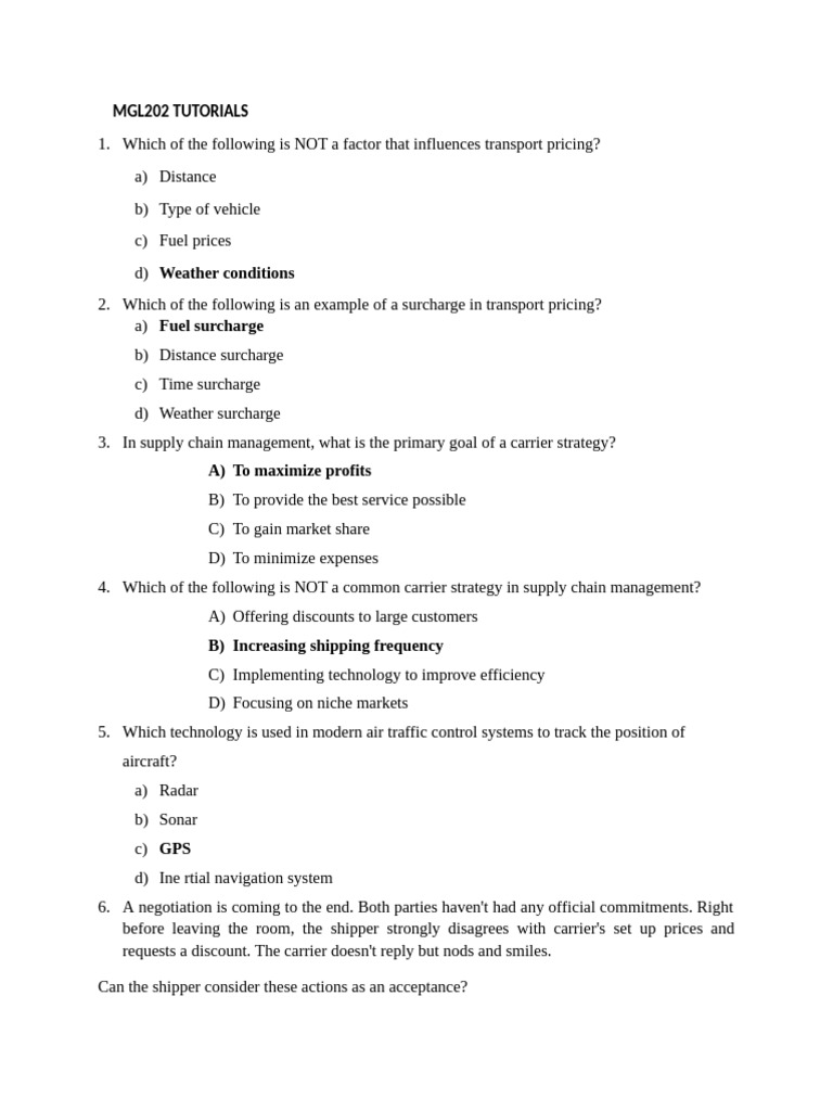 MGL202 Tutorials | PDF