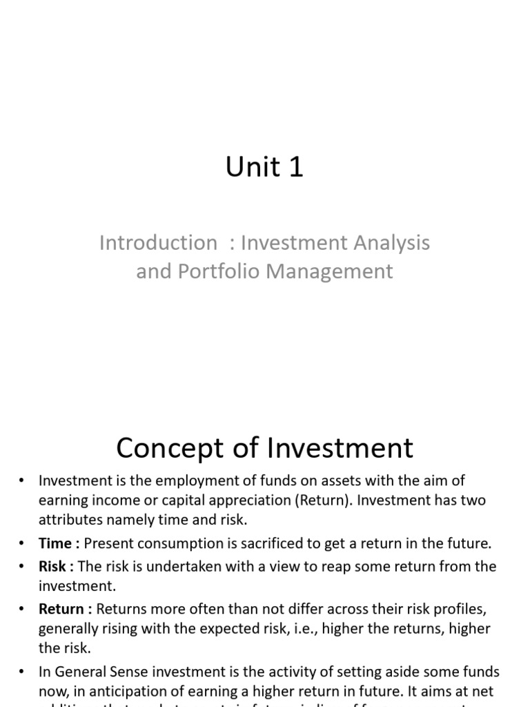 Share IAPM Unit 1 | PDF