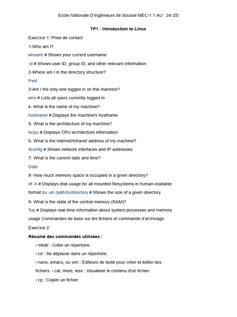 TP1 Linux | PDF