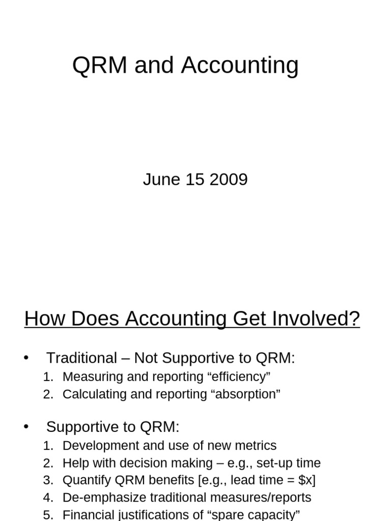 QRM and Accounting | PDF