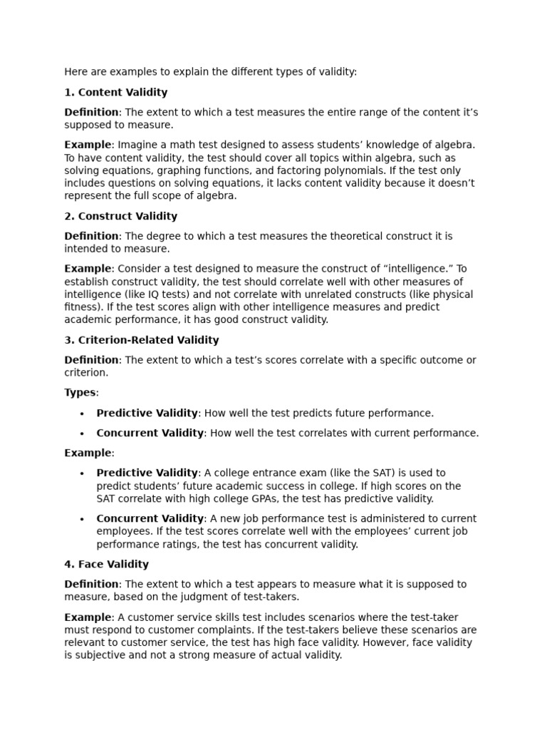 Reliability and Validity | PDF | Validity (Statistics) | Sat