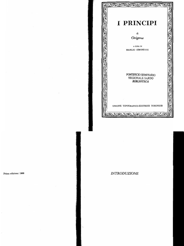 Principi (I) - Origene | PDF