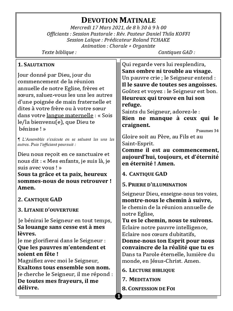 Livret Devotion 2021 | PDF