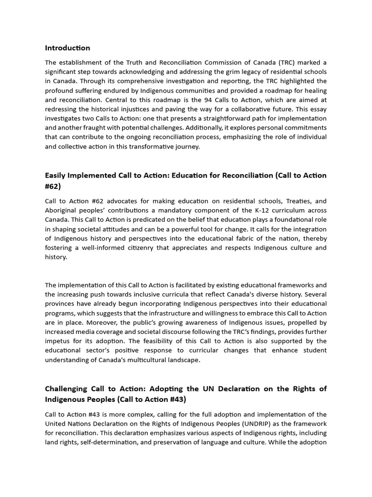 Truth & Reconciliation Essay | PDF