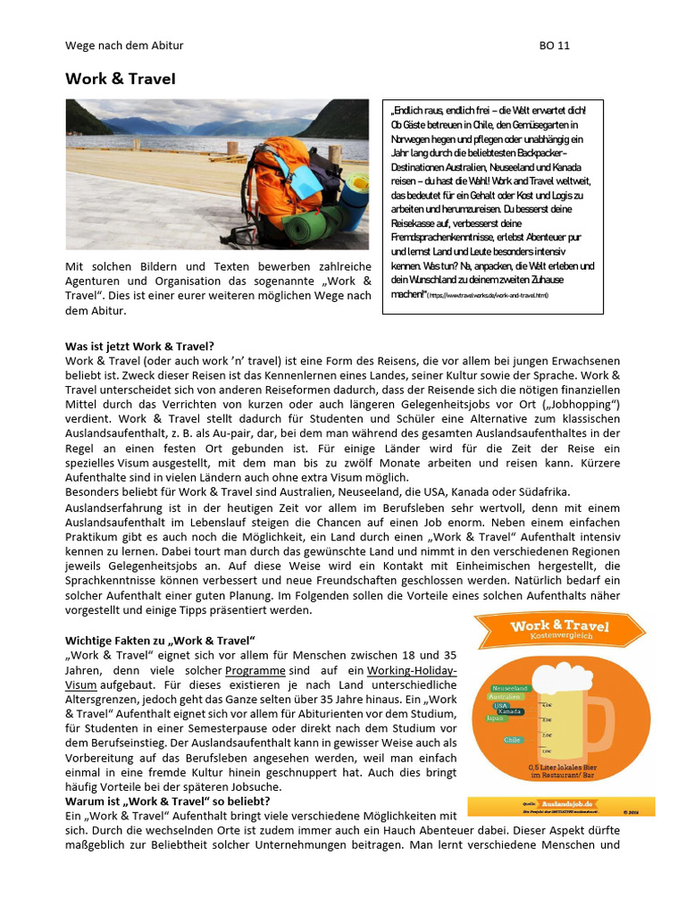 Work &travel | PDF