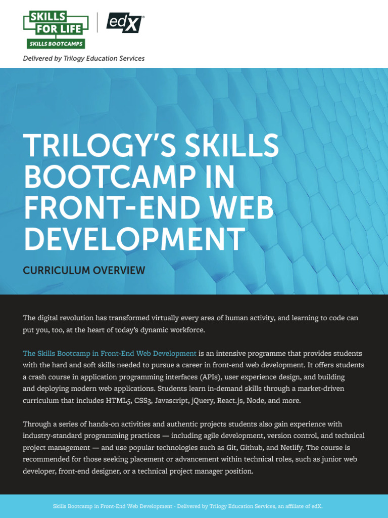Skills Bootcamp in Front-End Web Development Curriculum Overview | PDF