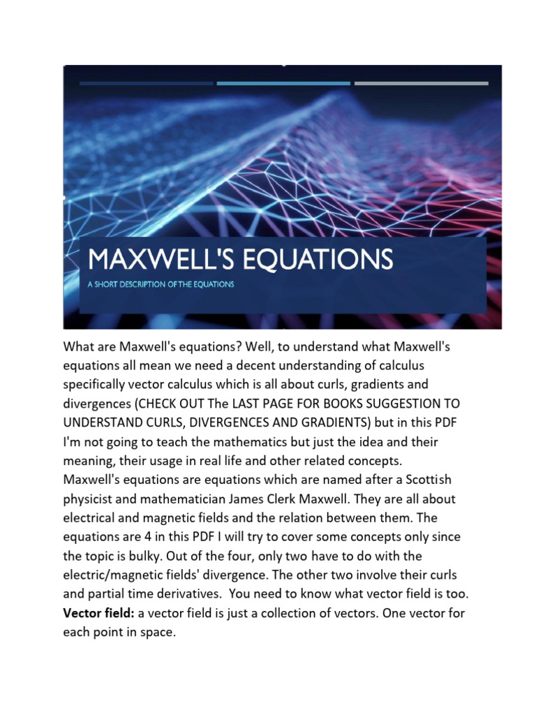 @sci - Tech0 - Maxwell's - Equations | PDF
