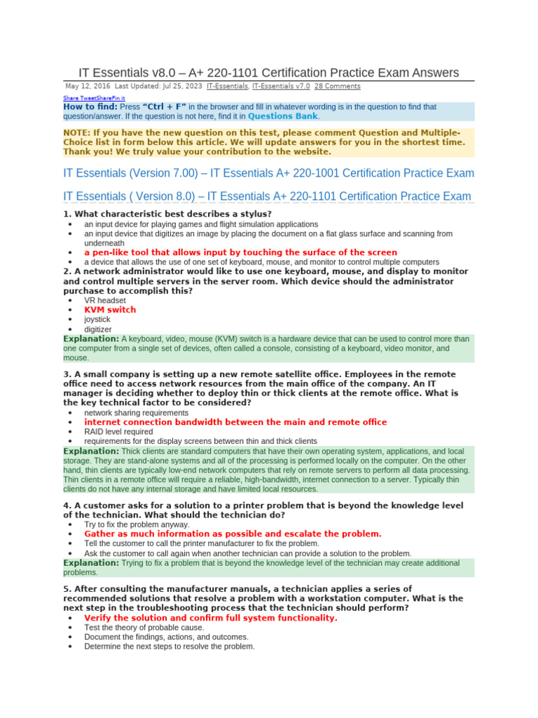 Certification practice exam | PDF