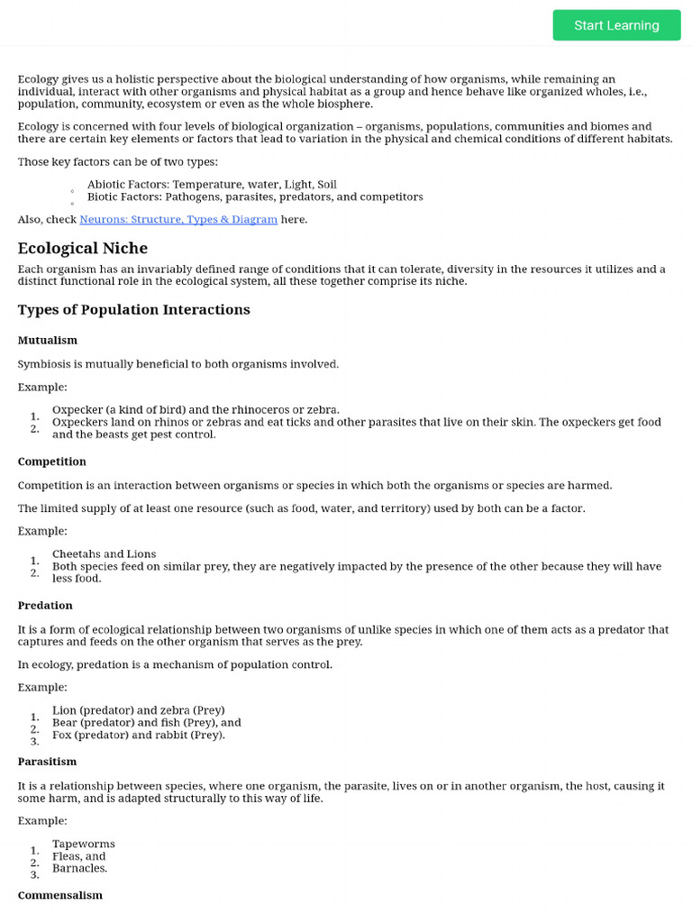 Ecology Notes - Ecological Niche, Pyramids, Ecosystem &biodiversity | PDF