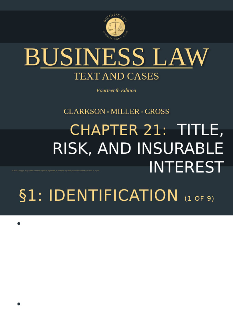 Clarkson14e - PPT - ch21 Title Risk and Insurable Interest | PDF