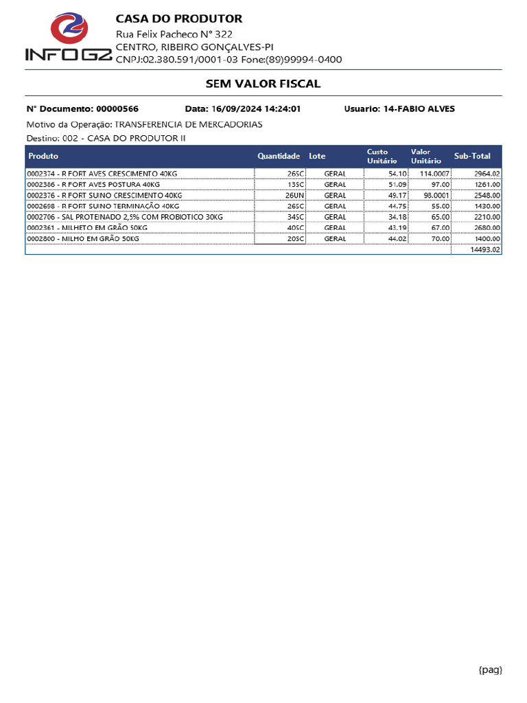 NOTA DE SAÍDA_R_FORTMIX_16.09.2024 | PDF