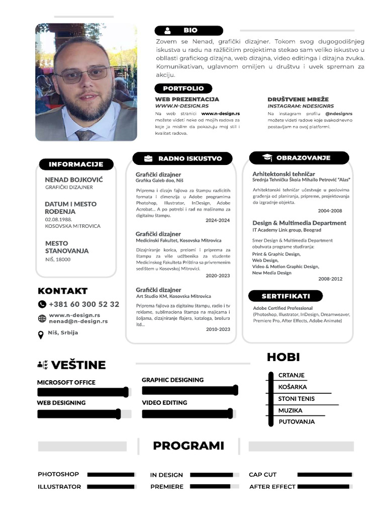 Nenad Bojkovic CV Rs | PDF