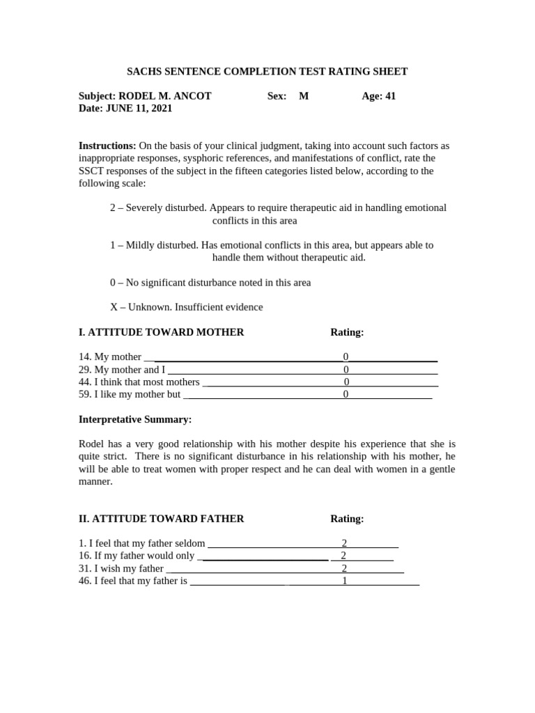 SSCT Rating Sheet-Rodel | PDF