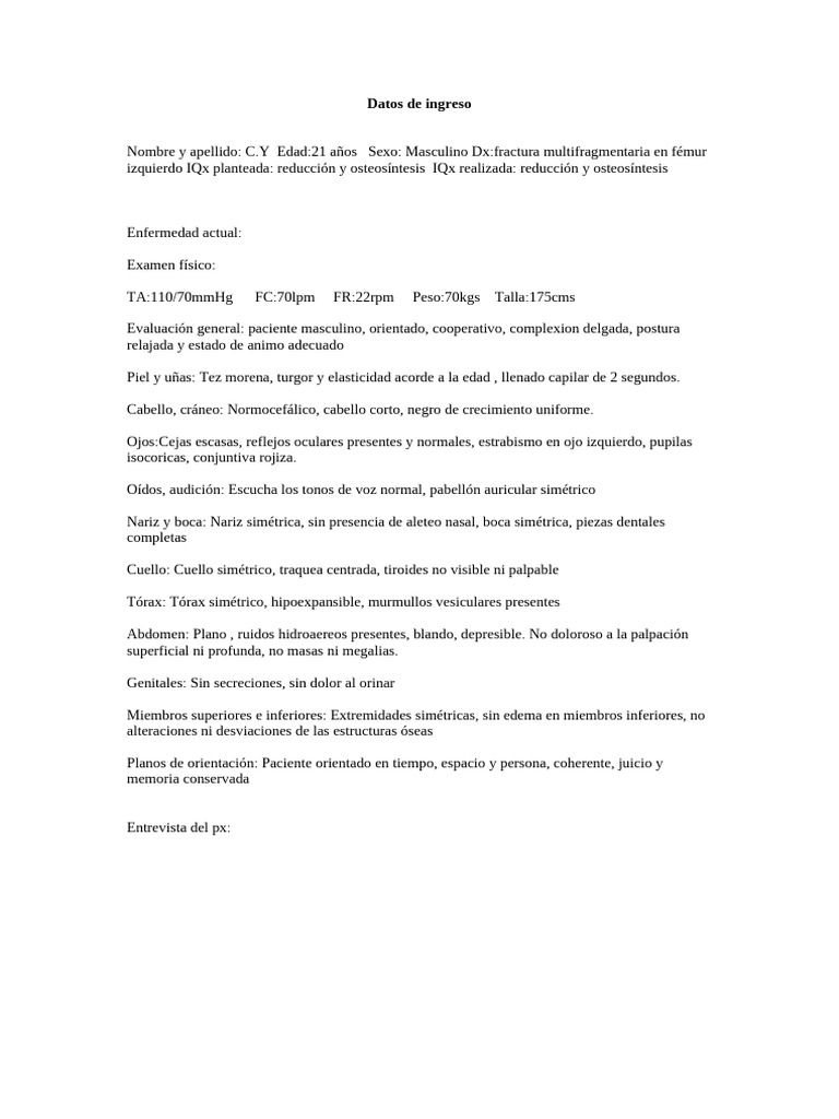 Caso Clinico Quirurgica II | PDF Caso Clinico Quirurgica II | PDF