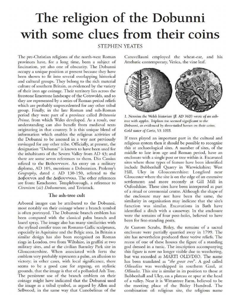 The Religion of The Dobunni With Some CL | PDF