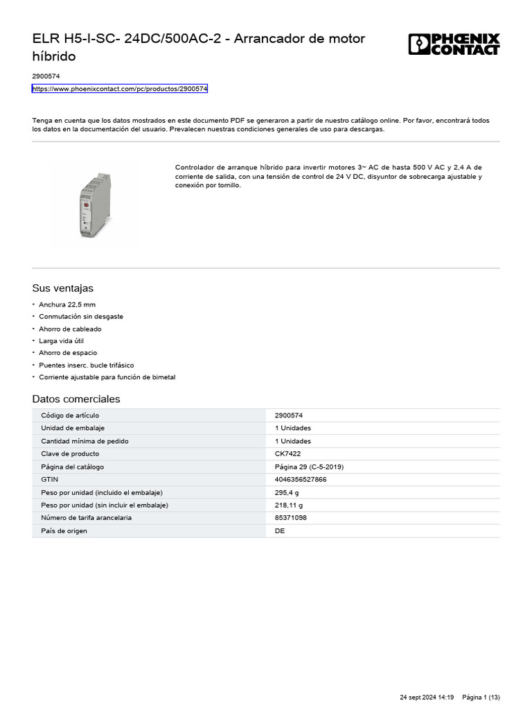Relé Seguridad ELR H5-I-SC | PDF