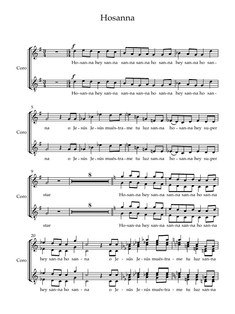 Hosanna - Partitura Completa | PDF