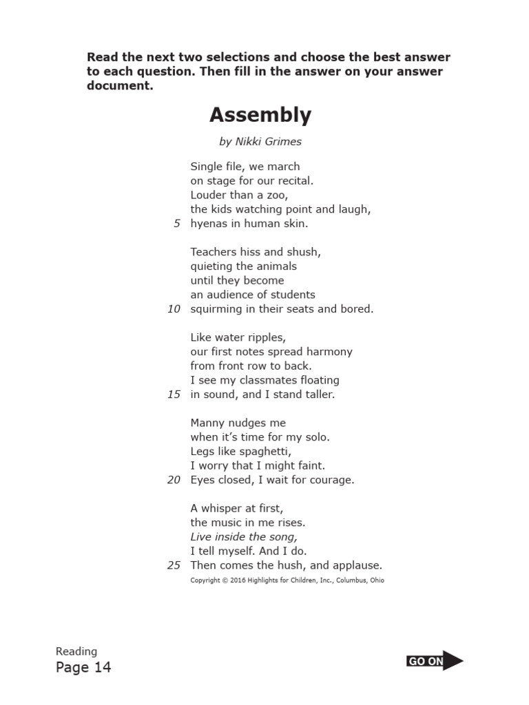 Assembly Poem | PDF