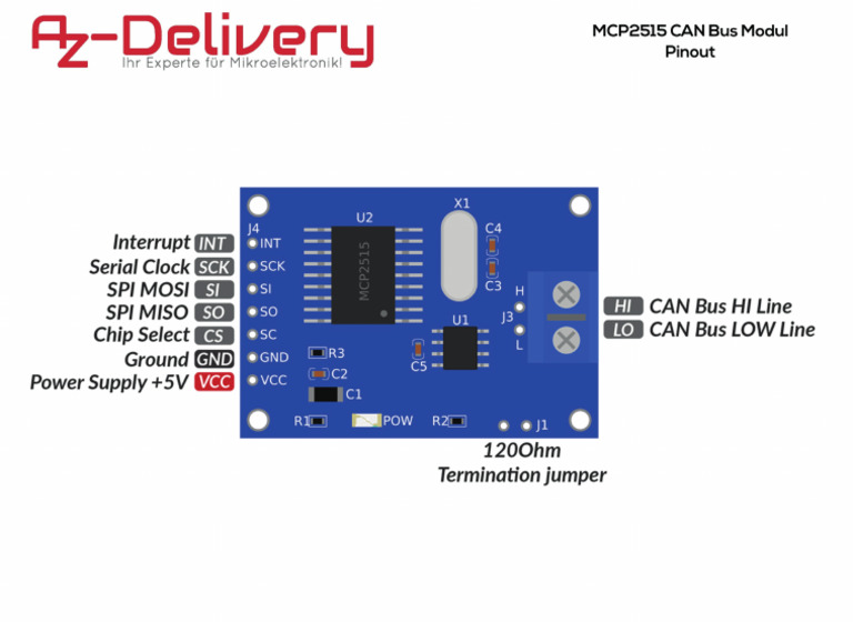 MCP2515 CAN Bus Modul Pinout | PDF
