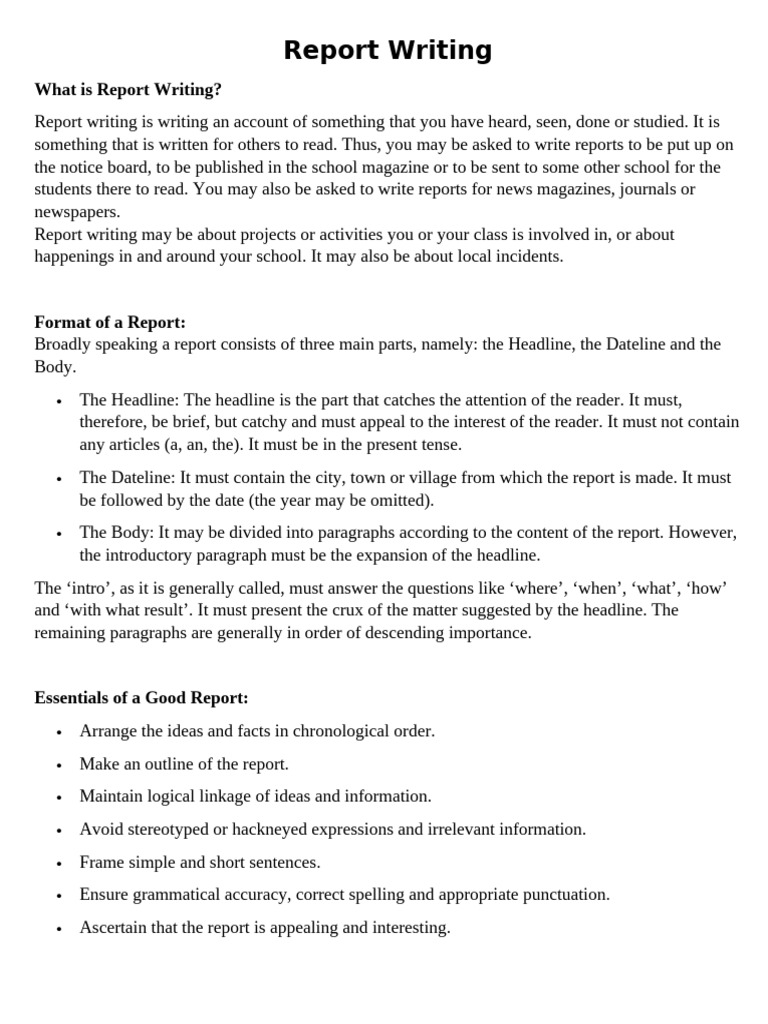Report Writing | PDF