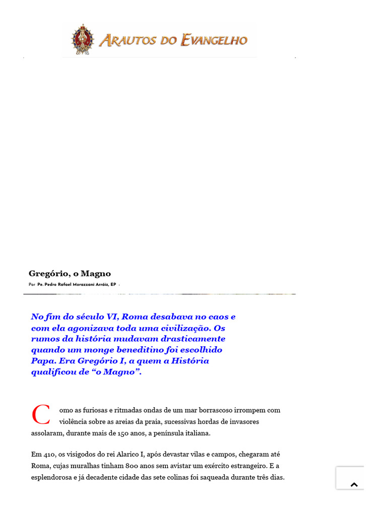 SÃ o GregÃ Rio Magno | PDF
