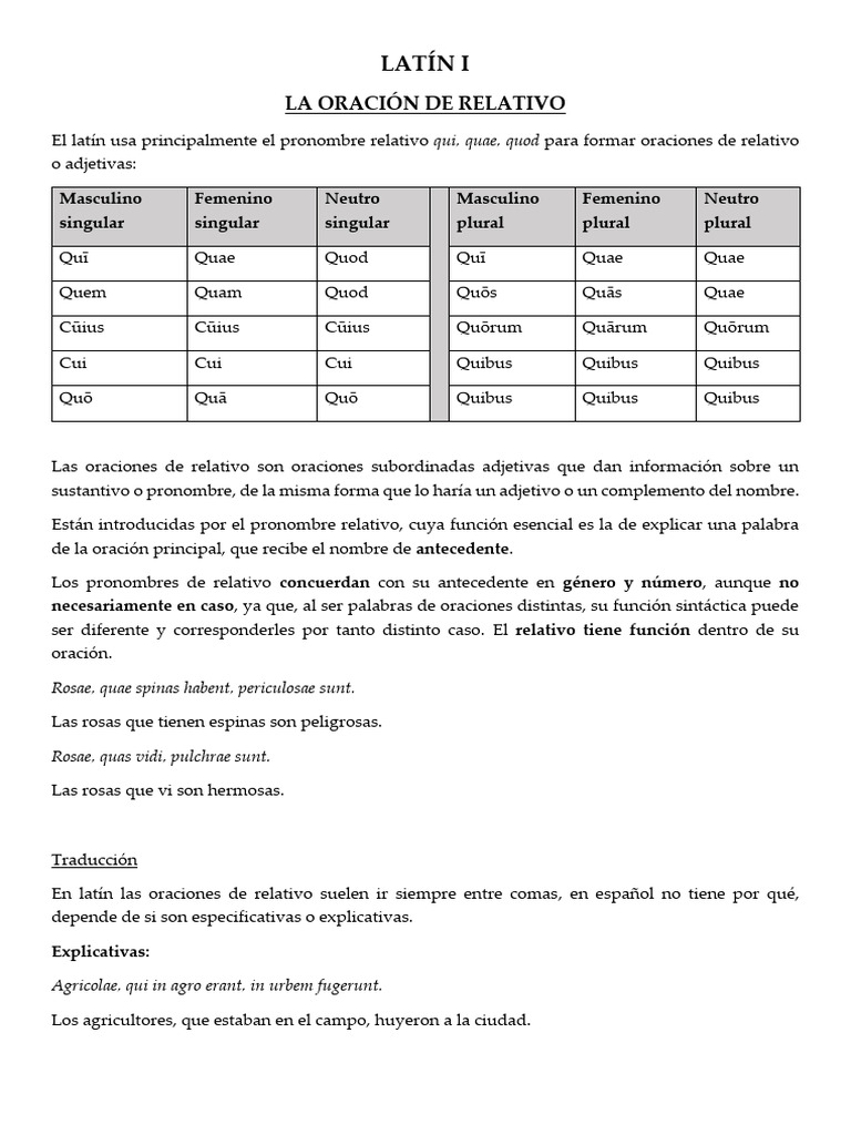 Oración de Relativo | PDF | Lingüística | Unidades Semánticas