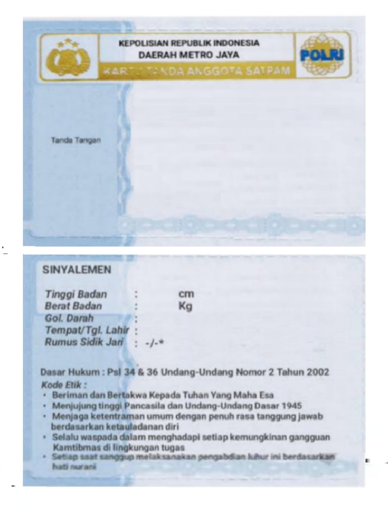 Blangko Satpam 1 | PDF