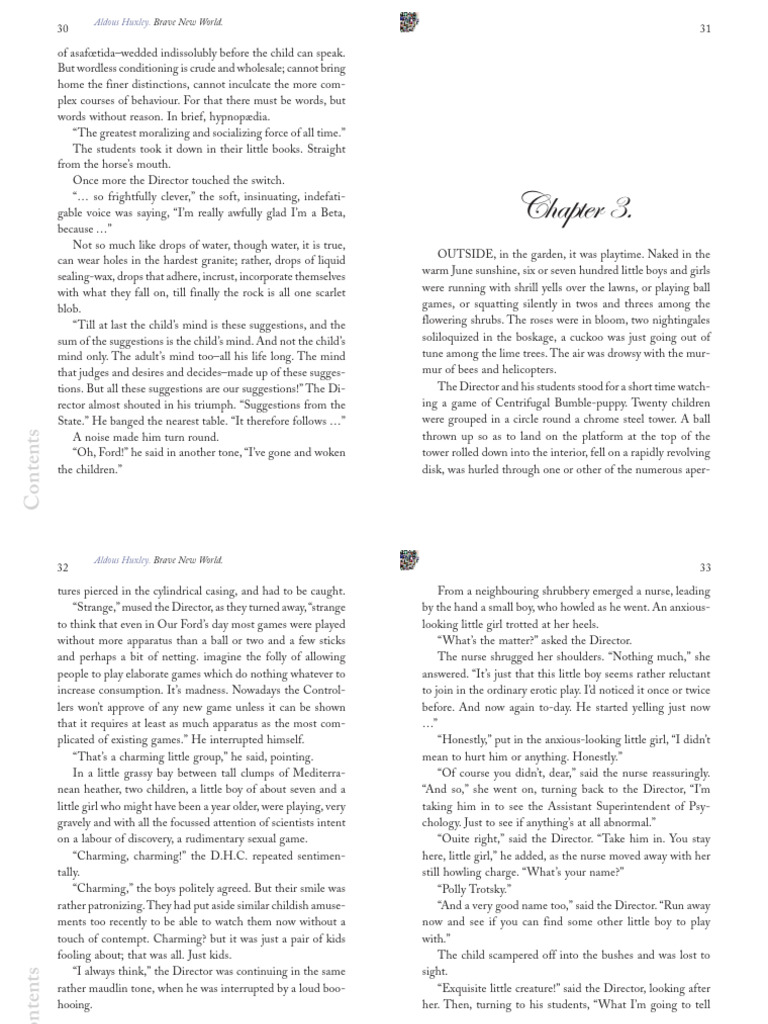 Brave New World Chapter 2 & 3 | PDF