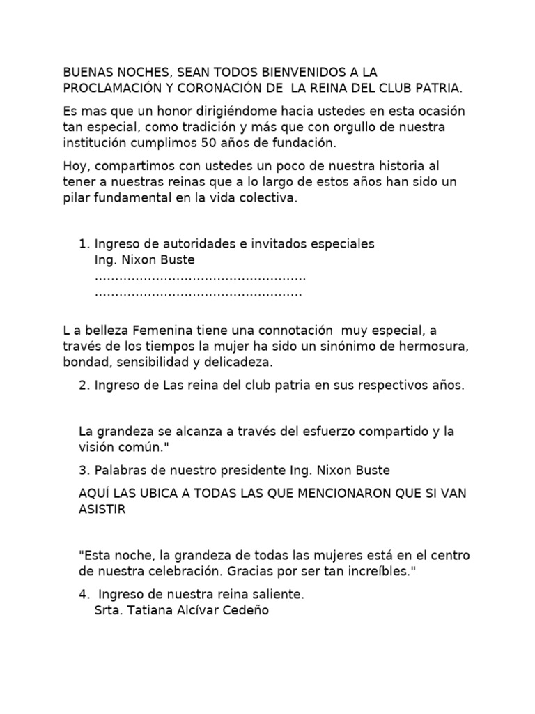 Bosquejo Del Programa. | PDF