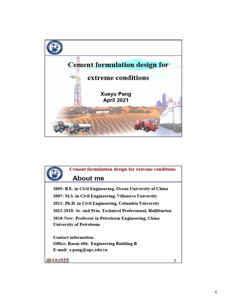 Cement Formulation Design Under Extreme Conditions | PDF