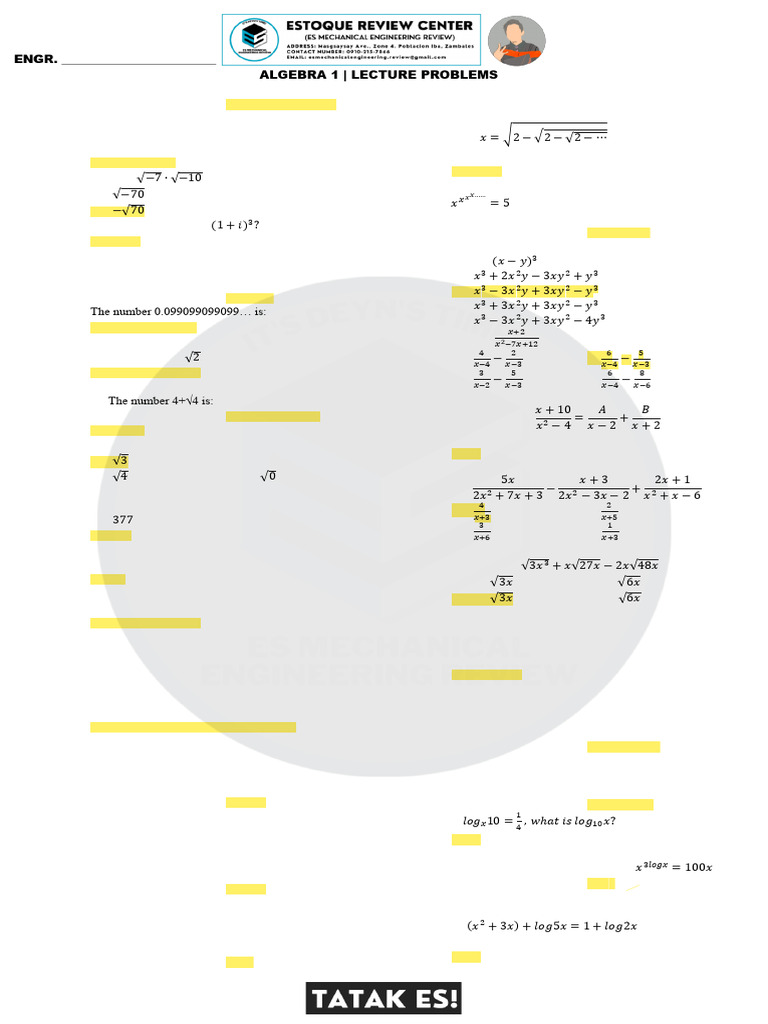 DAY 1 - ALGEBRA 1 L LP | PDF
