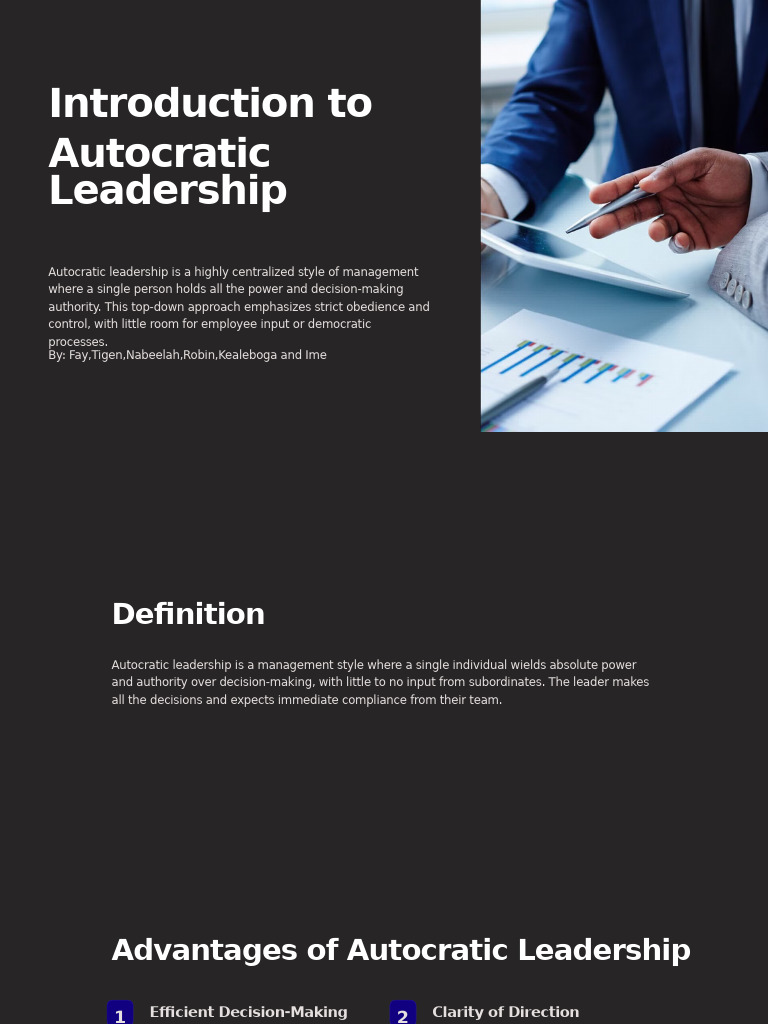 Autocratic Leadership Business Studies | PDF