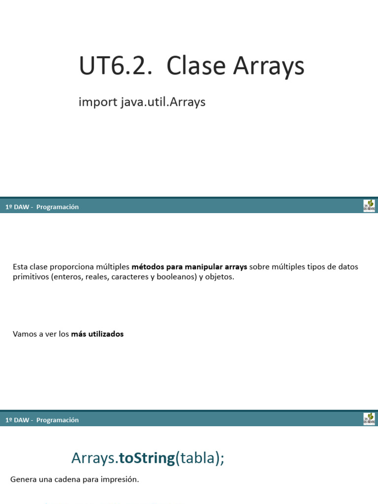 Clase Arrays | PDF Clase Arrays | PDF