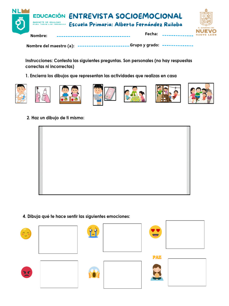 Actividades y emociones en casa | PDF