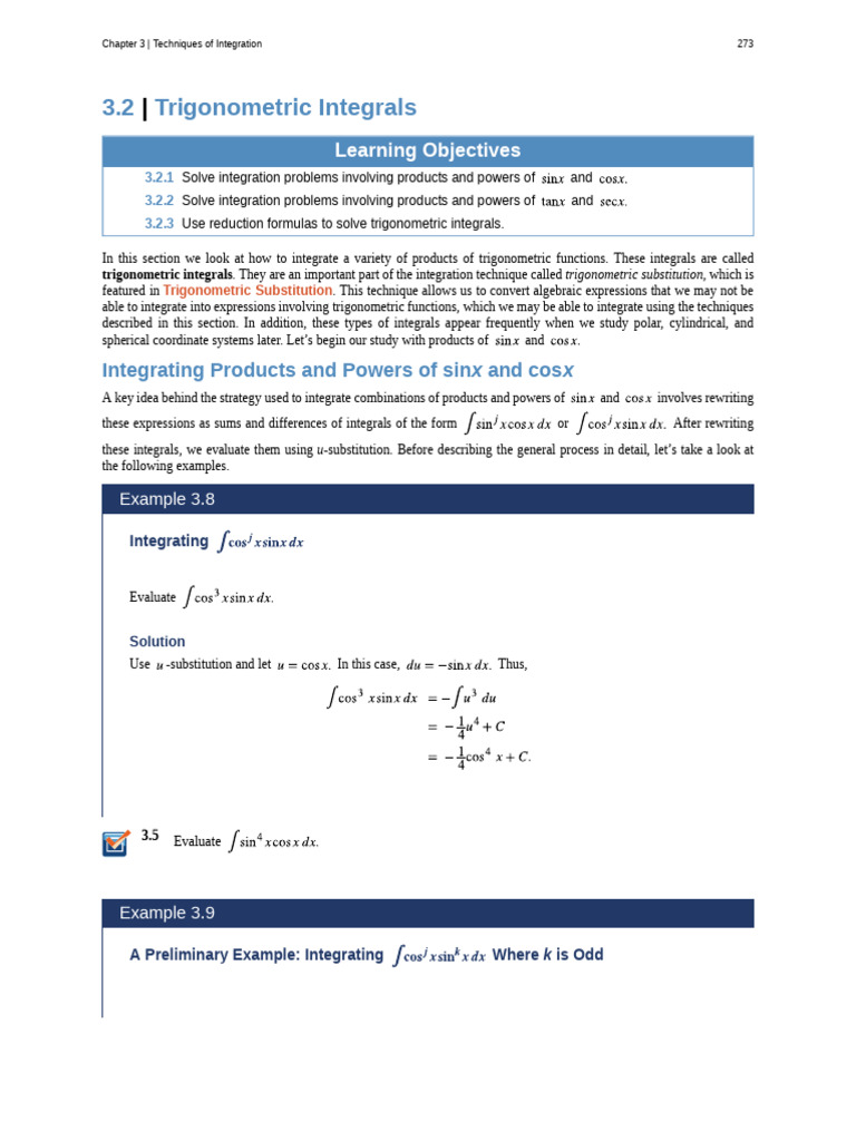 Chapter 3 - Techniques of Integration | PDF