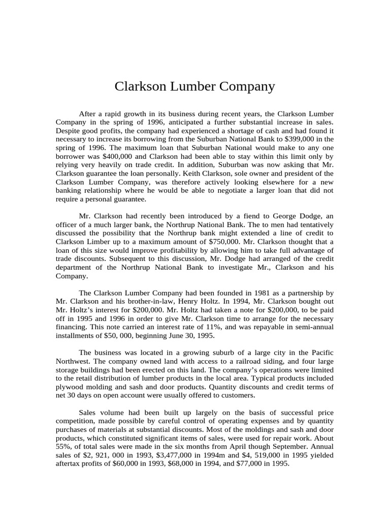 CASO_Clarkson Lumber Company | PDF