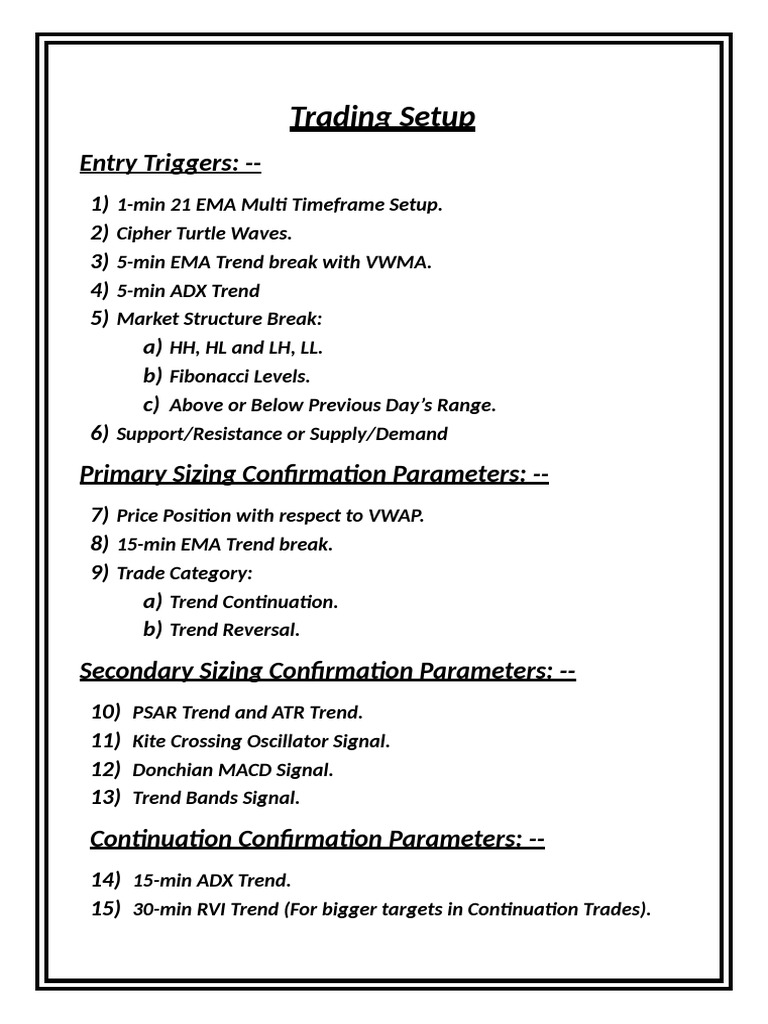 Trade Setup Guide | PDF