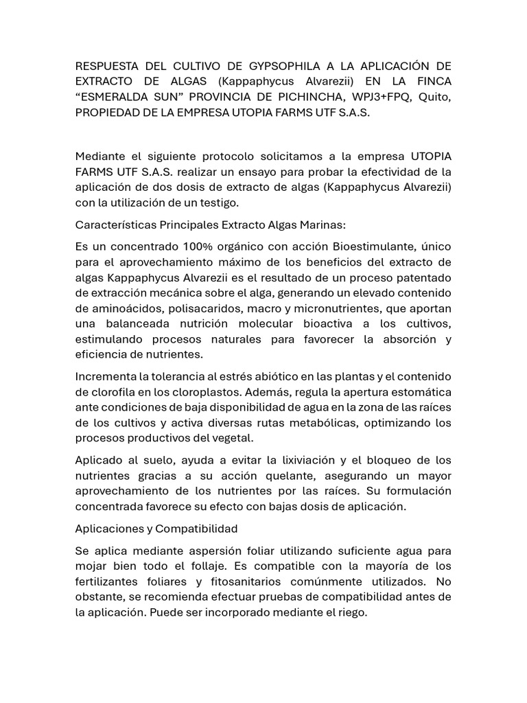 Extracto de Algas Gypsophila | PDF